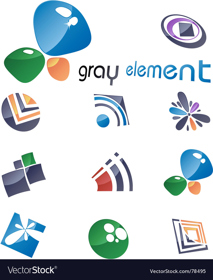 Gray elements Royalty Free Vector Image - VectorStock