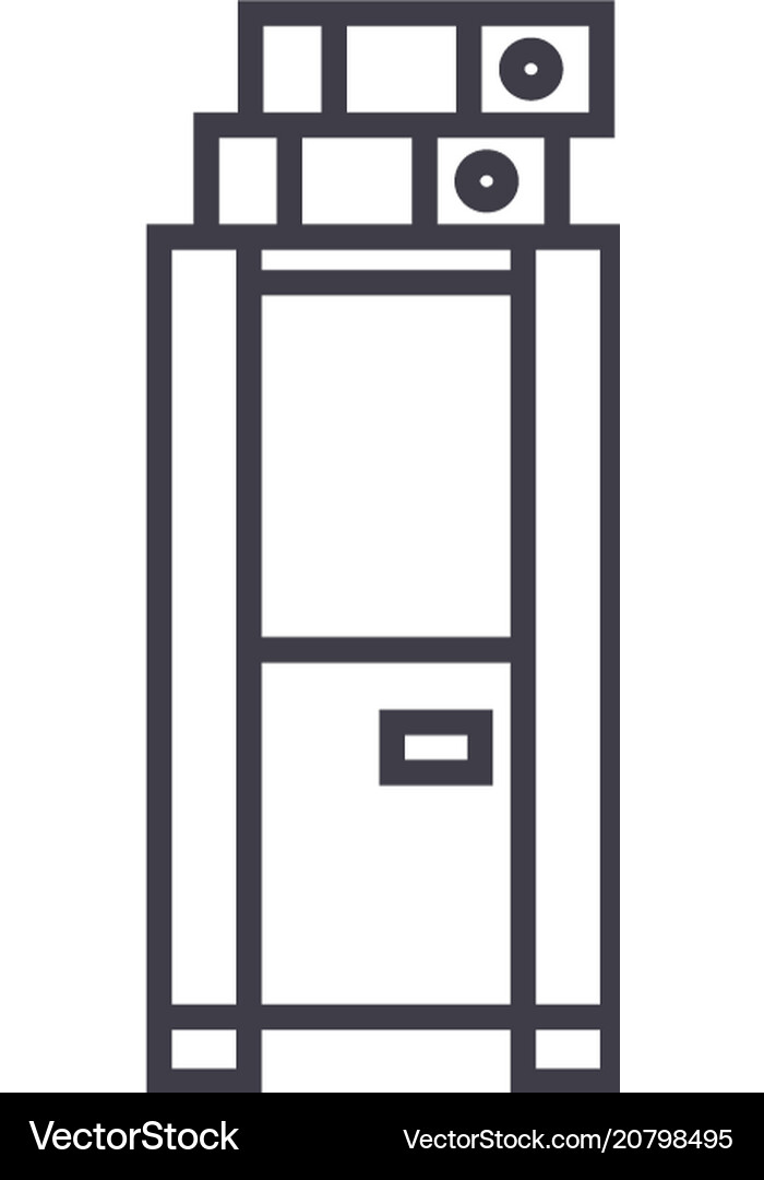 Locker cabinet line icon sign Royalty Free Vector Image