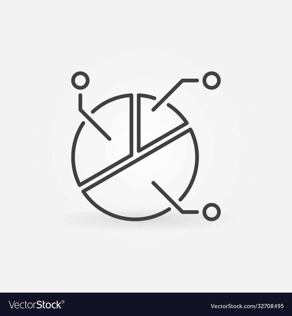 Pie chart outline concept statistics icon Vector Image Pie chart outline concept statistics icon Vector Image