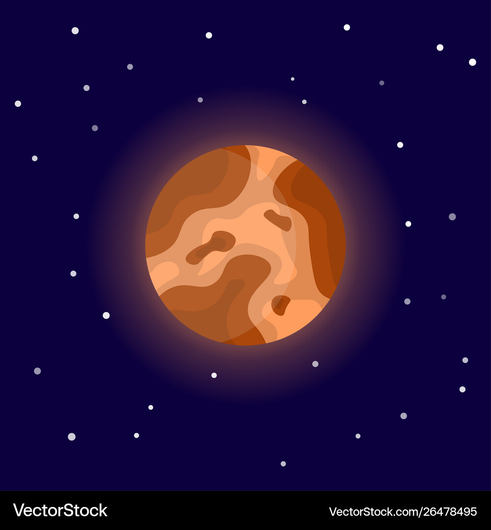 Planet mercury cartoon on the Royalty Free Vector Image