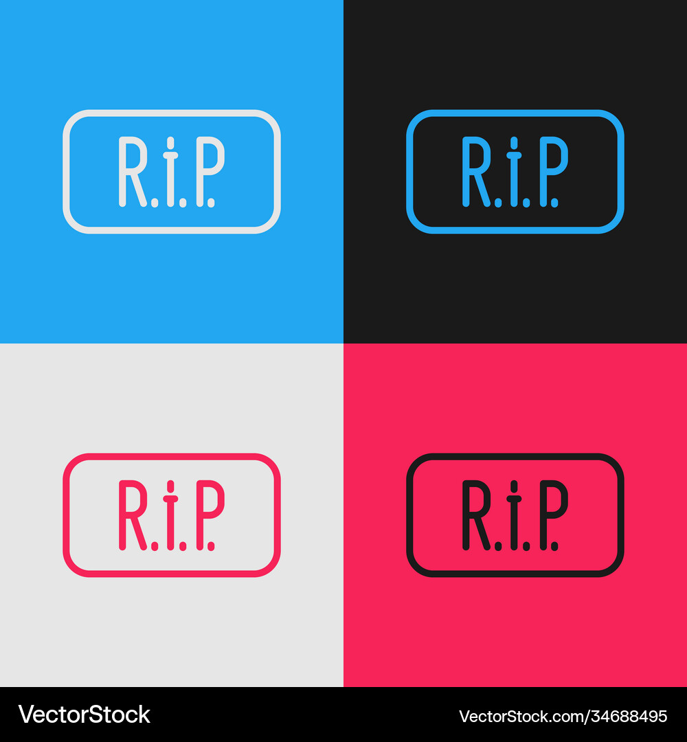 Pop art line speech bubble rip death icon isolated
