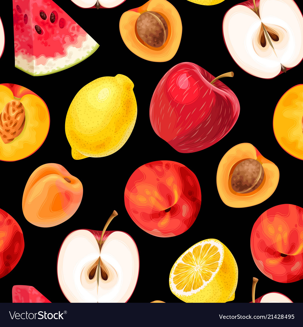 Seamless fruit pattern Royalty Free Vector Image