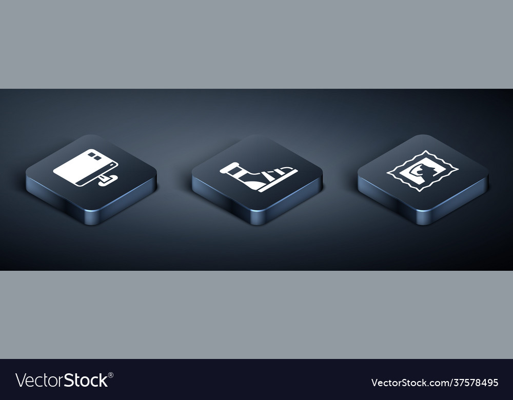 Set isometric computer monitor screen postal Vector Image Set isometric computer monitor screen postal Vector Image