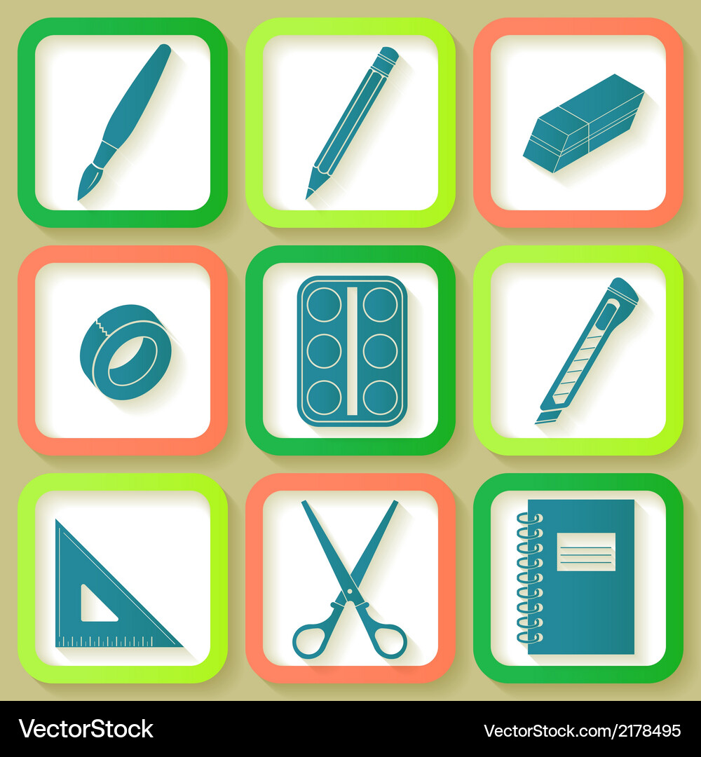 Set of 9 icons instruments Royalty Free Vector Image