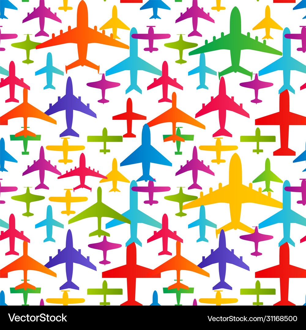 Airplane seamless background aircraft Royalty Free Vector