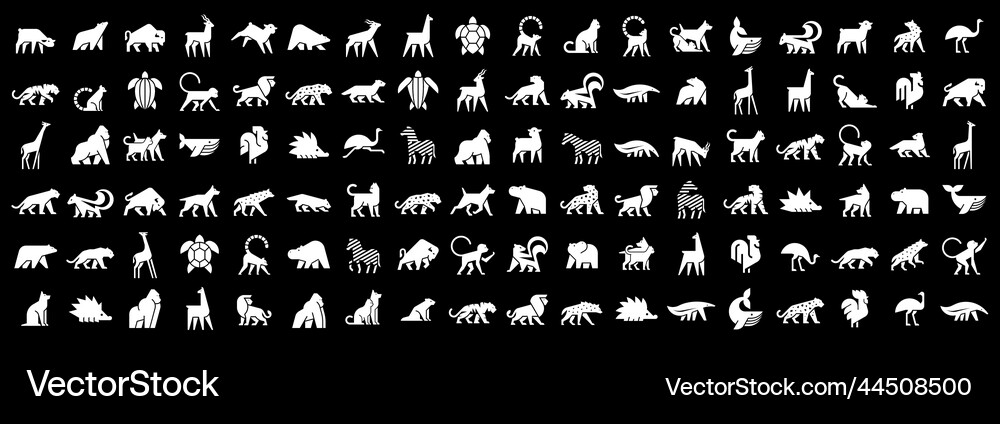 Animals logos collection Royalty Free Vector Image
