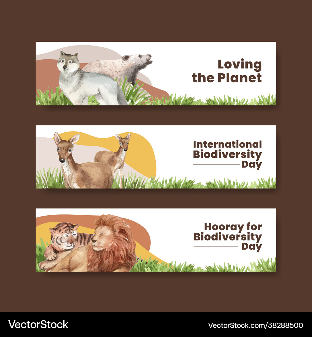 Banner template with biodiversity as natural Vector Image