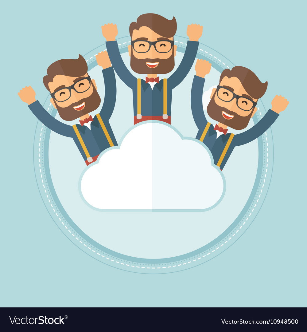 Businessmen and cloud computing technologies Vector Image
