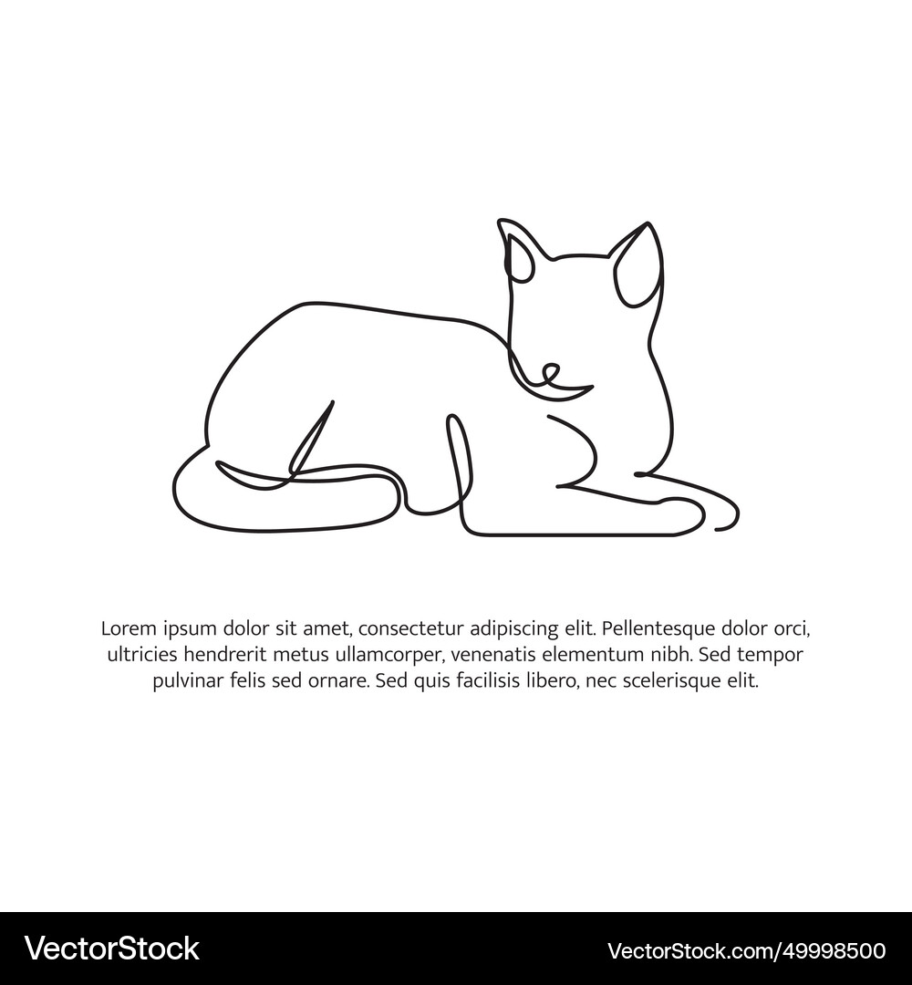 Cat line design simple animal silhouette Vector Image