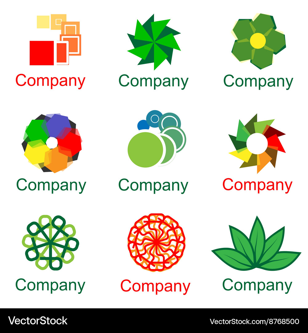 Company colorful logo set Royalty Free Vector Image