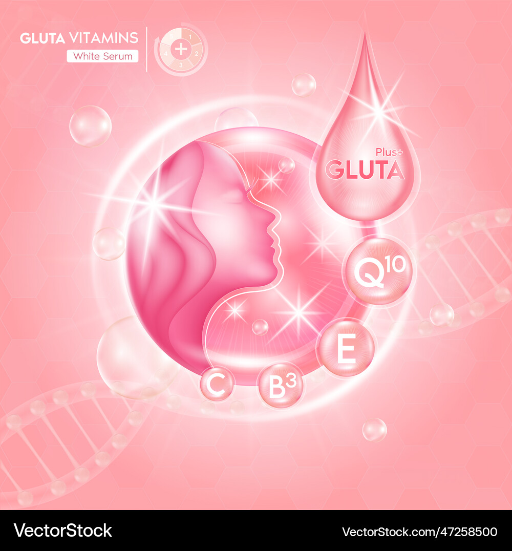Glutathione and vitamins Royalty Free Vector Image