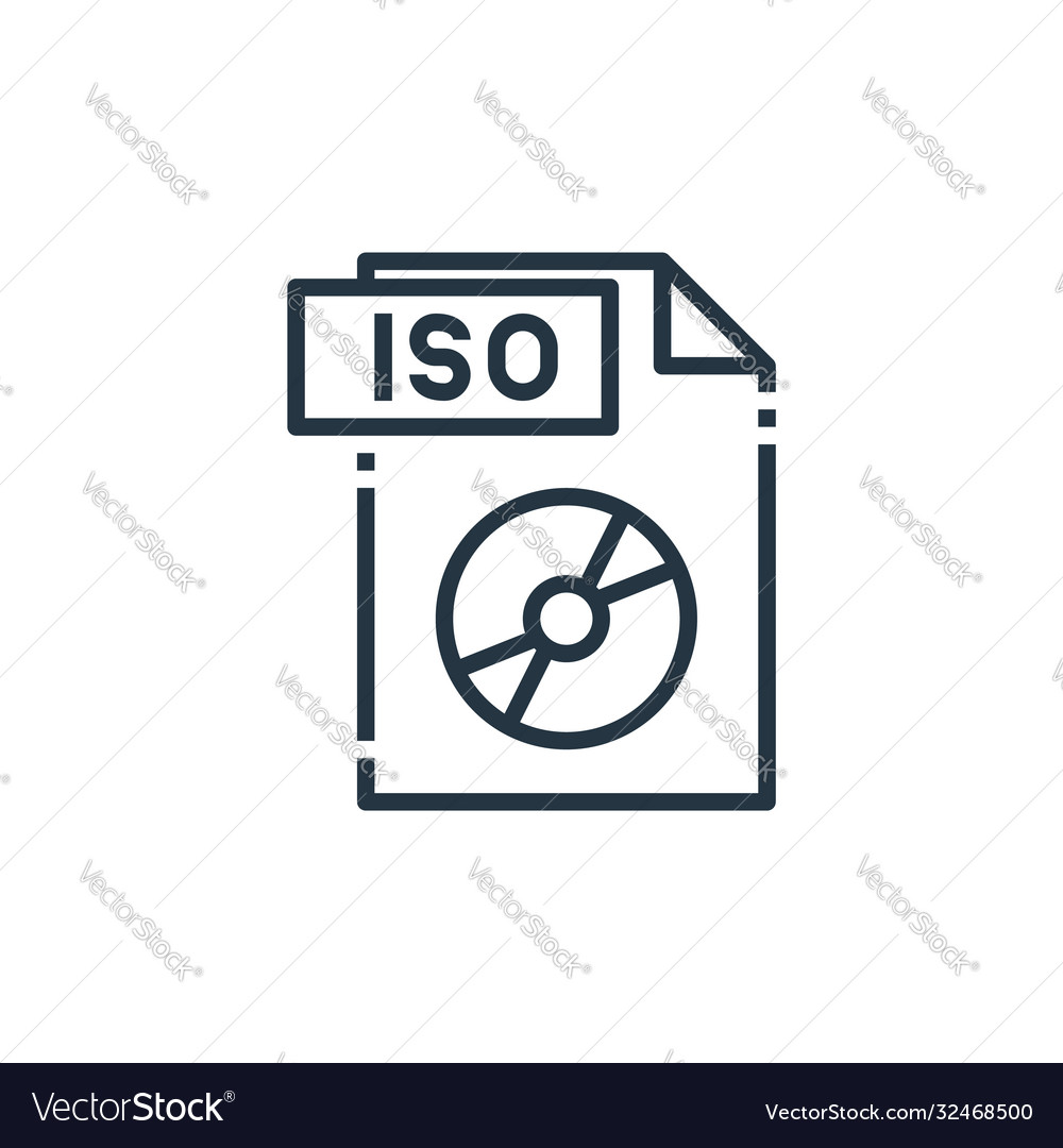 Iso file icon isolated on white background Vector Image