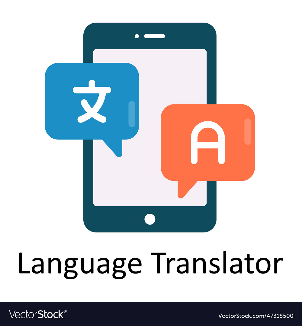 Language translator flat icon design illus Vector Image