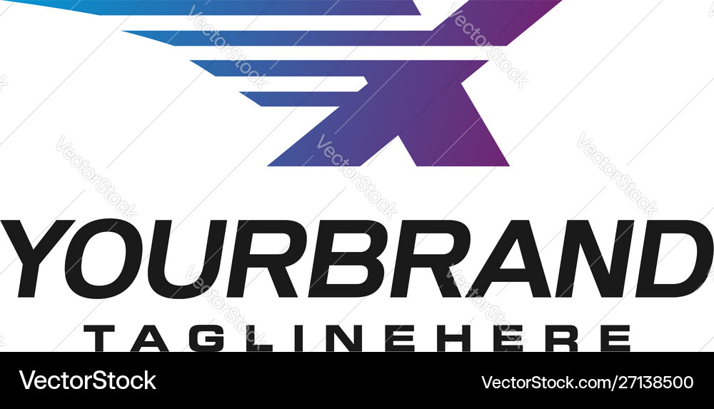 Modern fast letter x logo with speed or moving Vector Image