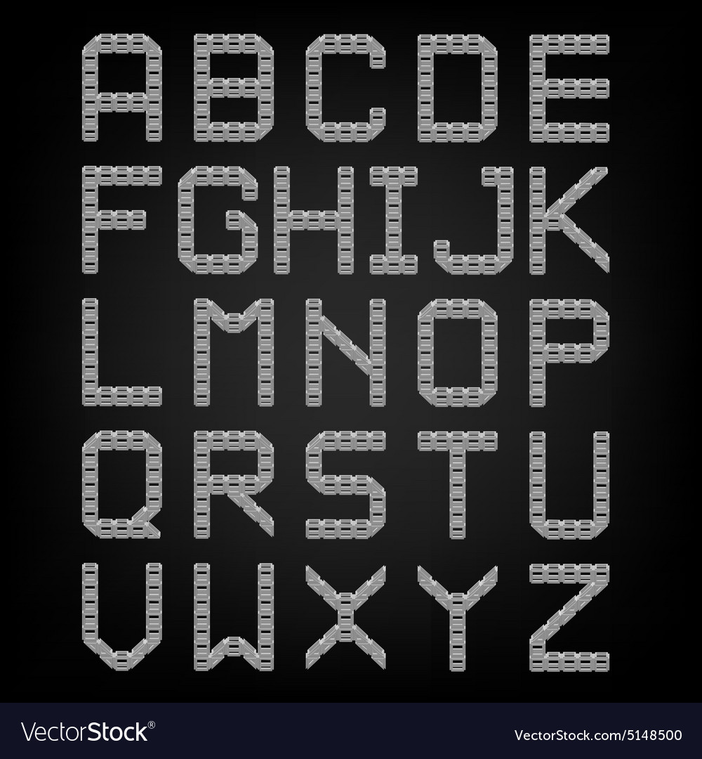 Pixel Font Isolated Set Set Royalty Free Vector Image