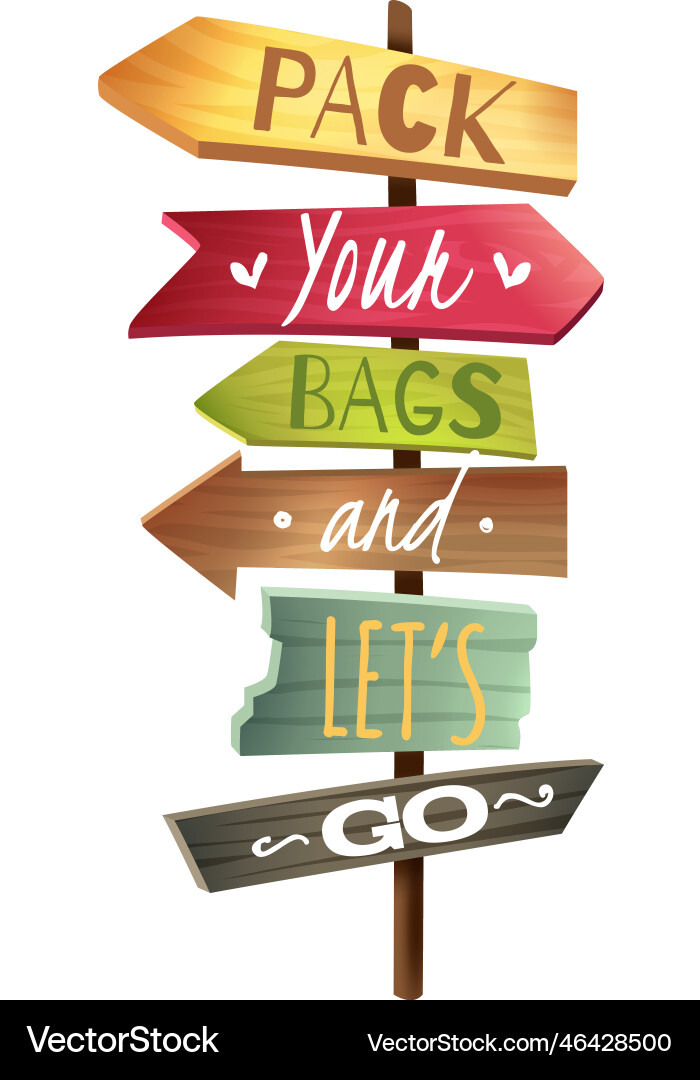 Realistic travel signboards Royalty Free Vector Image