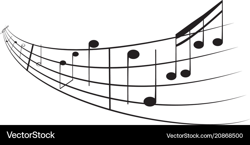 Set of musical notes on a pentagram Royalty Free Vector