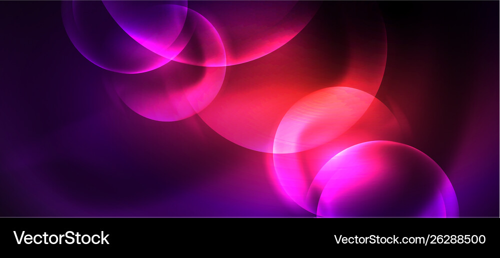Shiny neon color light with circles abstract Vector Image