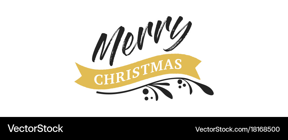 Simple merry christmas hand-drawn card Royalty Free Vector