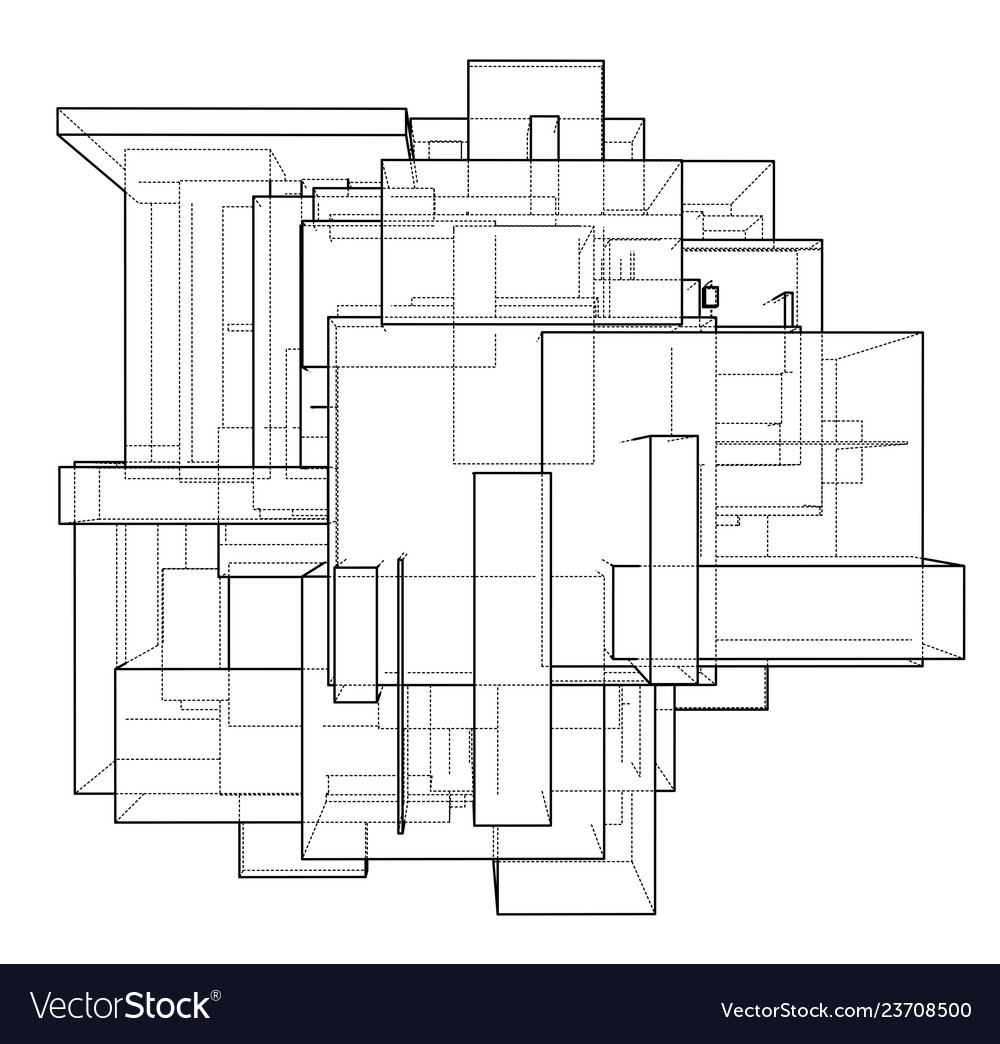 Wireframe boxes sketch style Royalty Free Vector Image