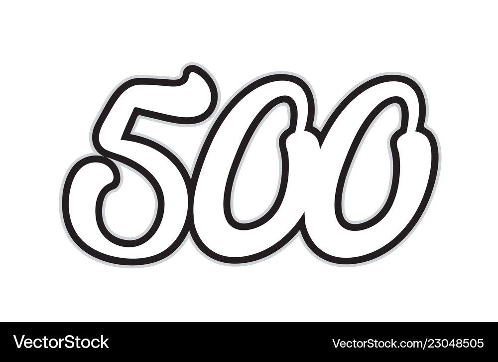 500 black and white number logo icon design Vector Image