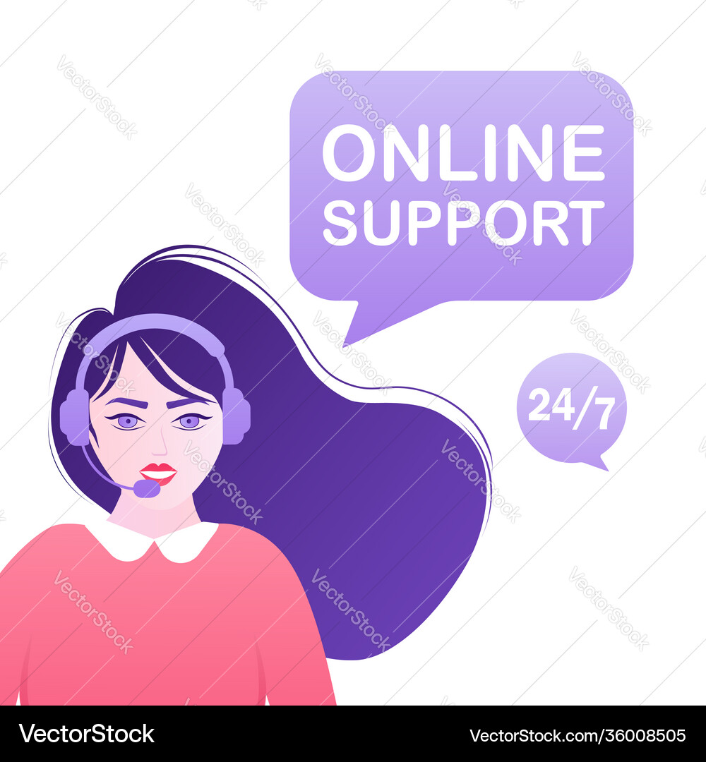 Cartoon character online support people Royalty Free Vector