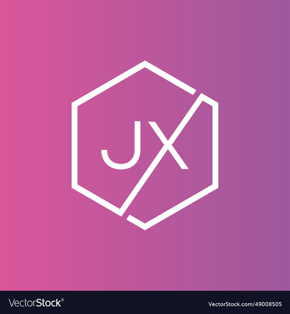 Creative initial letter jx hexagon logo design Vector Image