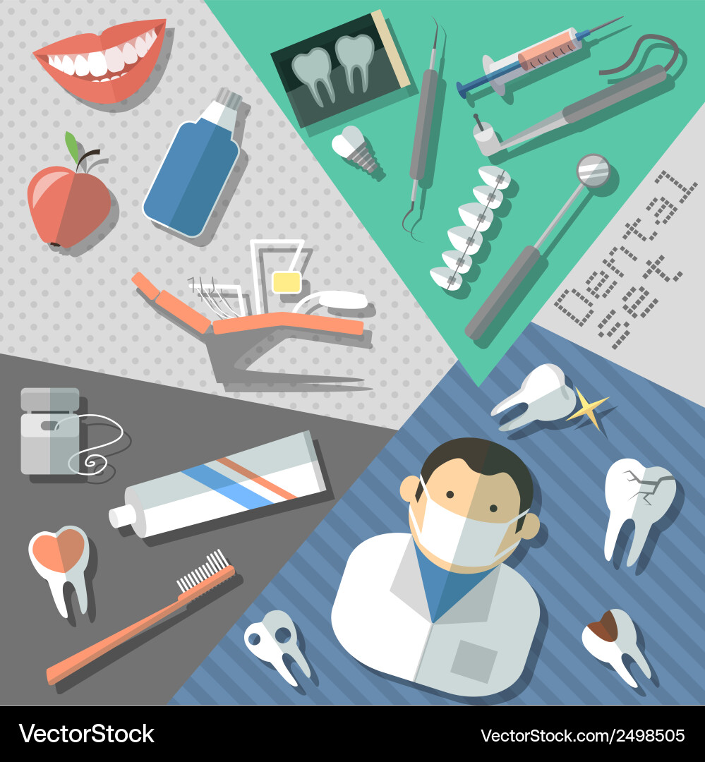 Dental stickers set Royalty Free Vector Image - VectorStock