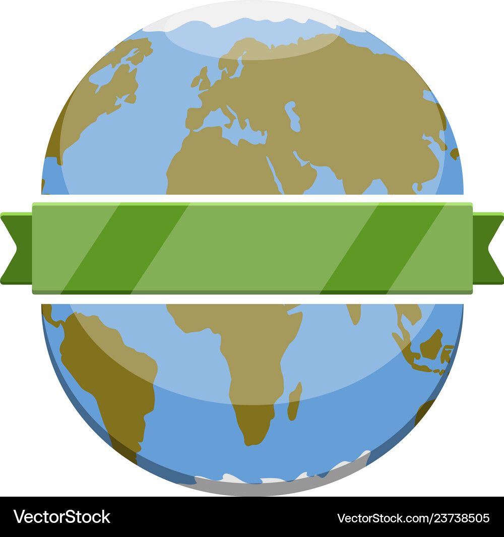 Earth planet with a ribbon Royalty Free Vector Image