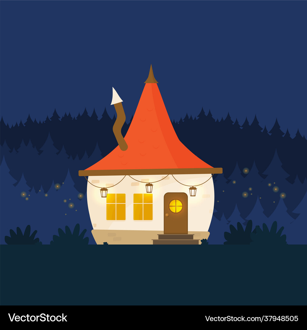 Family home in flat style Royalty Free Vector Image