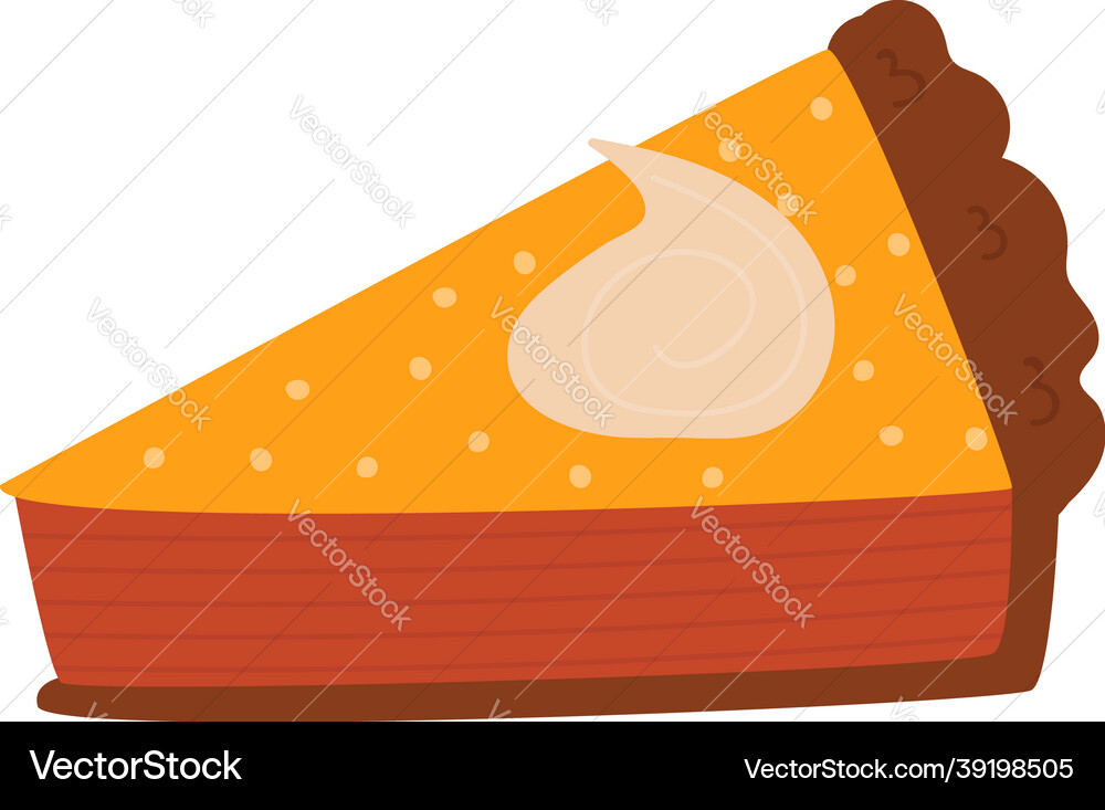 Hand drawn of a pumpkin slice pie Royalty Free Vector Image
