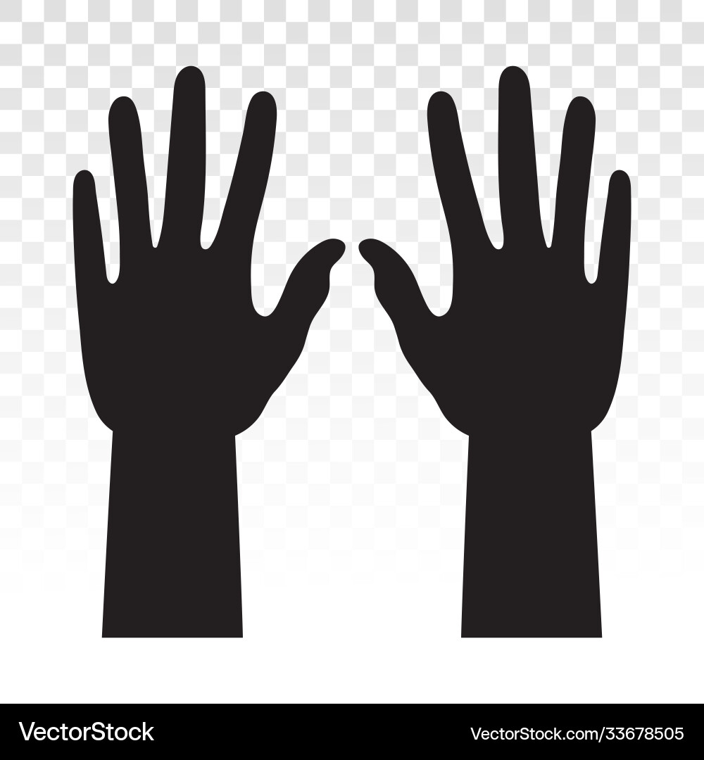Hand or fingers hands flat icon for apps and Vector Image