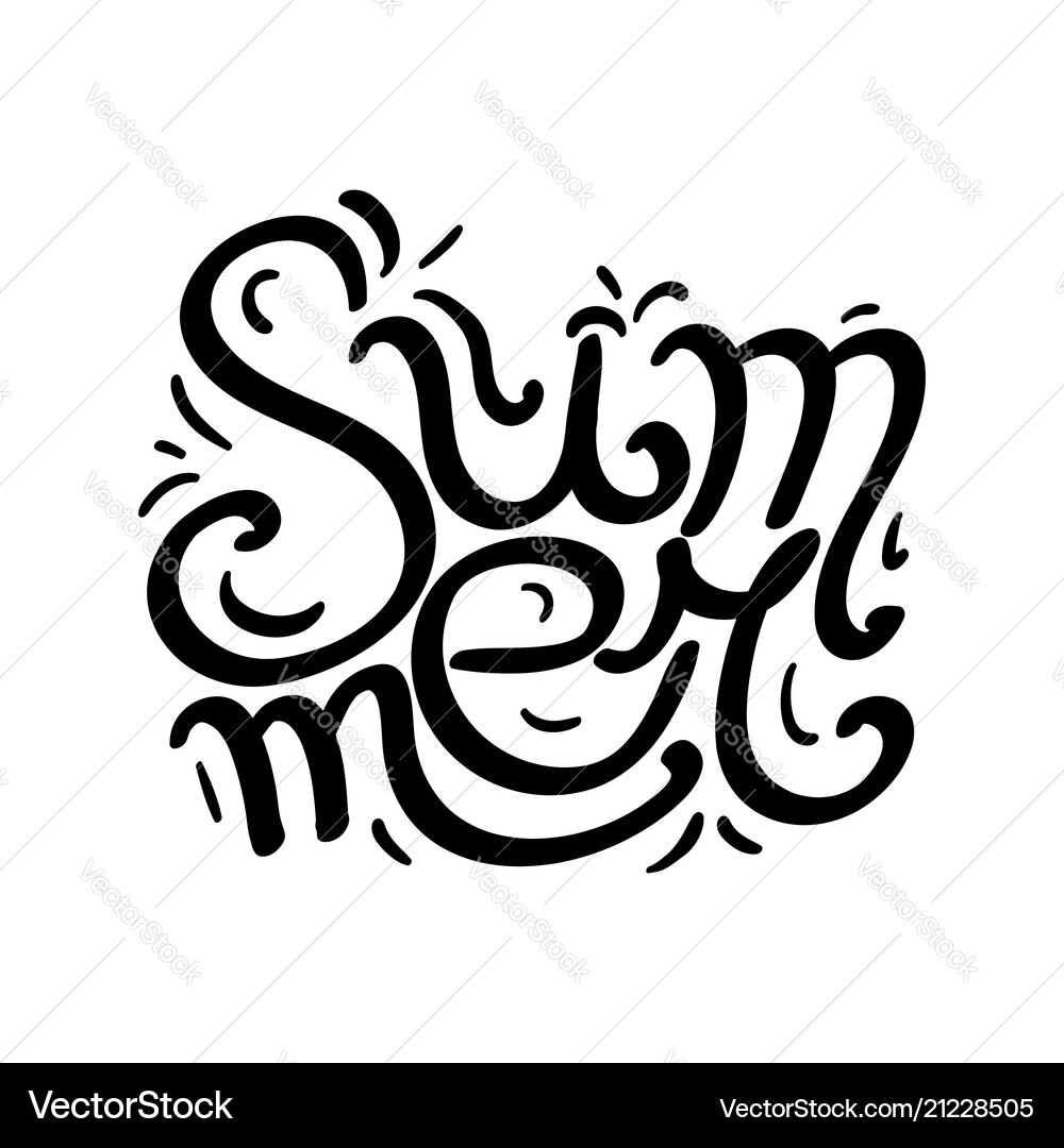 Lettering summer written by hand calligraphic Vector Image
