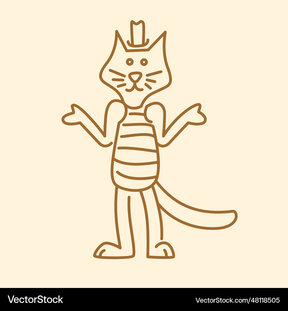 Minimalistic and stylish cat drawing modern Vector Image