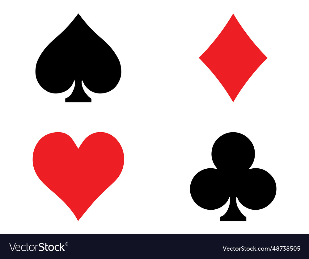 Play card suits silhouette art Royalty Free Vector Image
