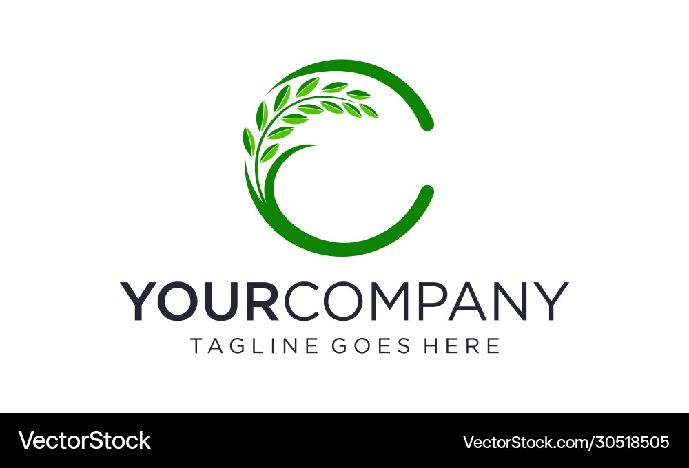 Rice or wheat agriculture logo design concept Vector Image