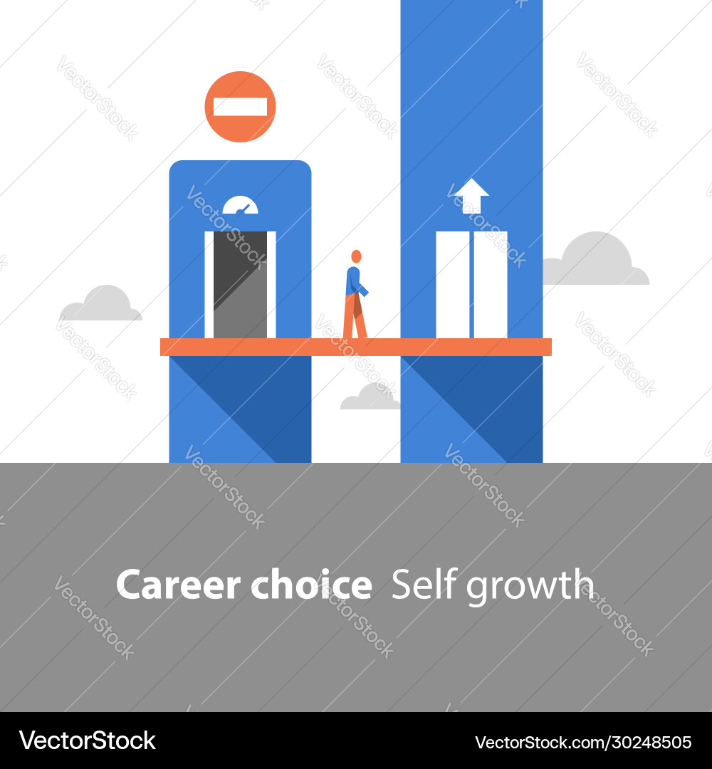 Self improvement personal growth career lift Vector Image