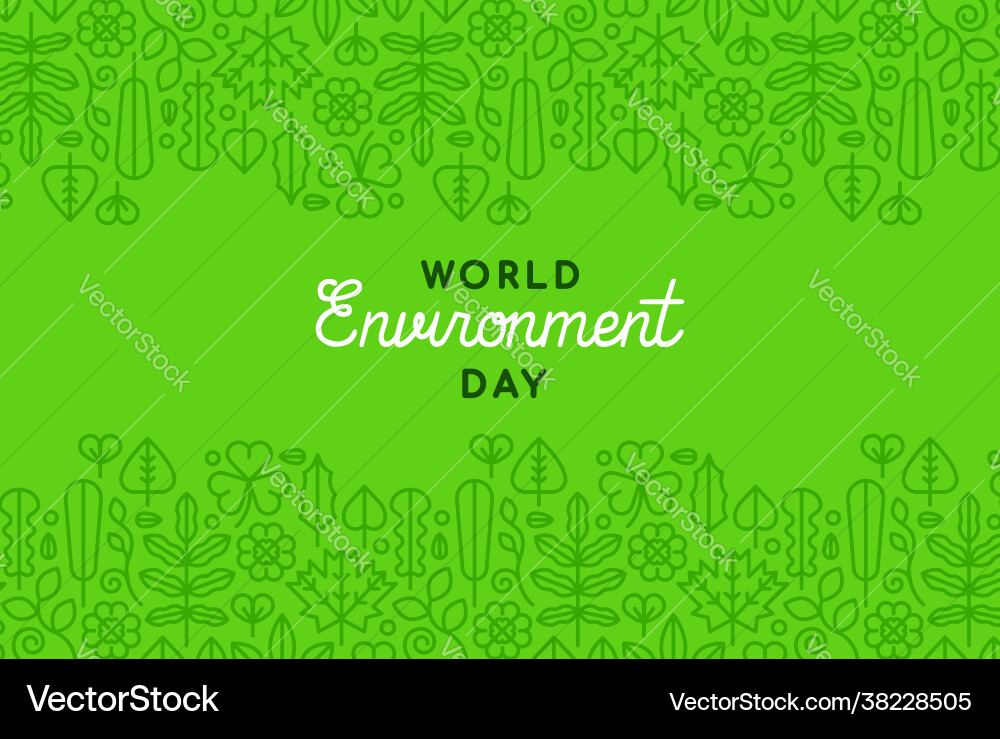 World environment day green leaf icon card Vector Image