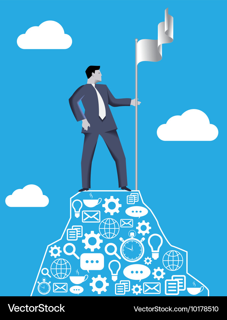 Business reaching success peak Royalty Free Vector Image