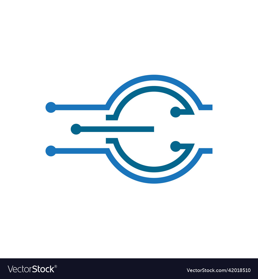 Circuit technology logo Royalty Free Vector Image