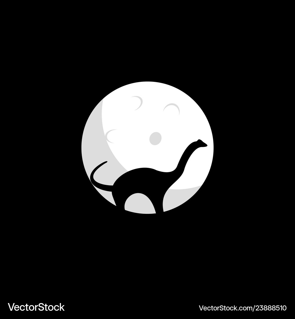 Dinosaur and moon design Royalty Free Vector Image