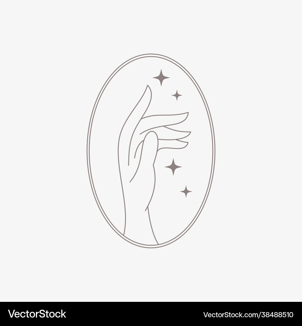 Elegant female hands in beautiful setting line Vector Image