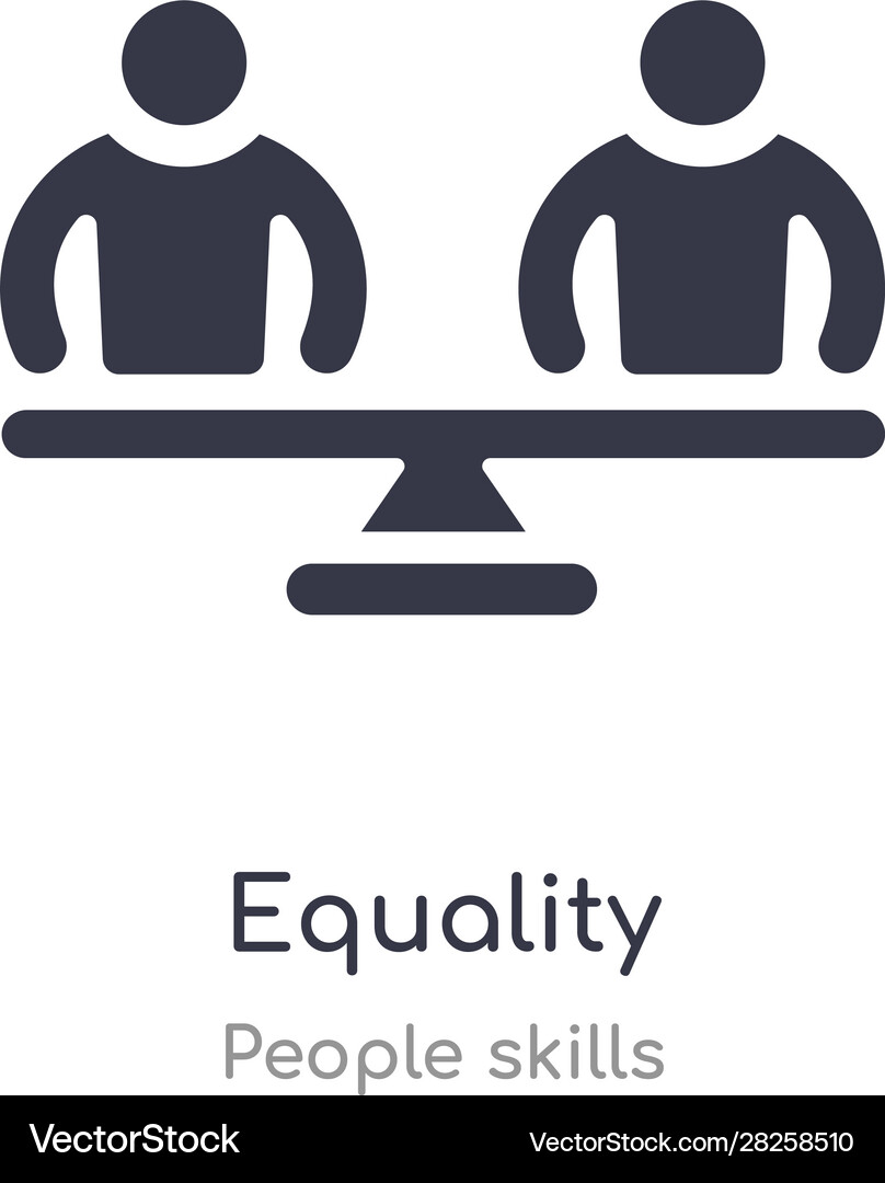 Equality outline icon isolated line from people Vector Image
