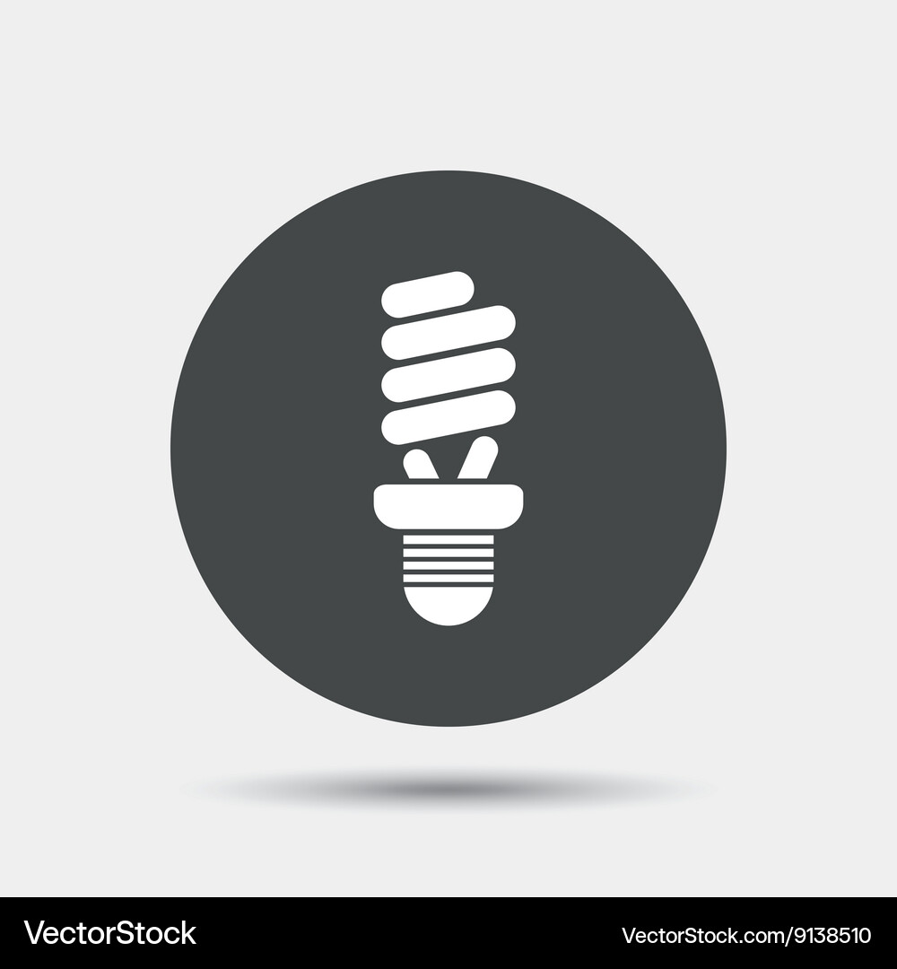 Fluorescent lamp bulb sign icon energy saving Vector Image