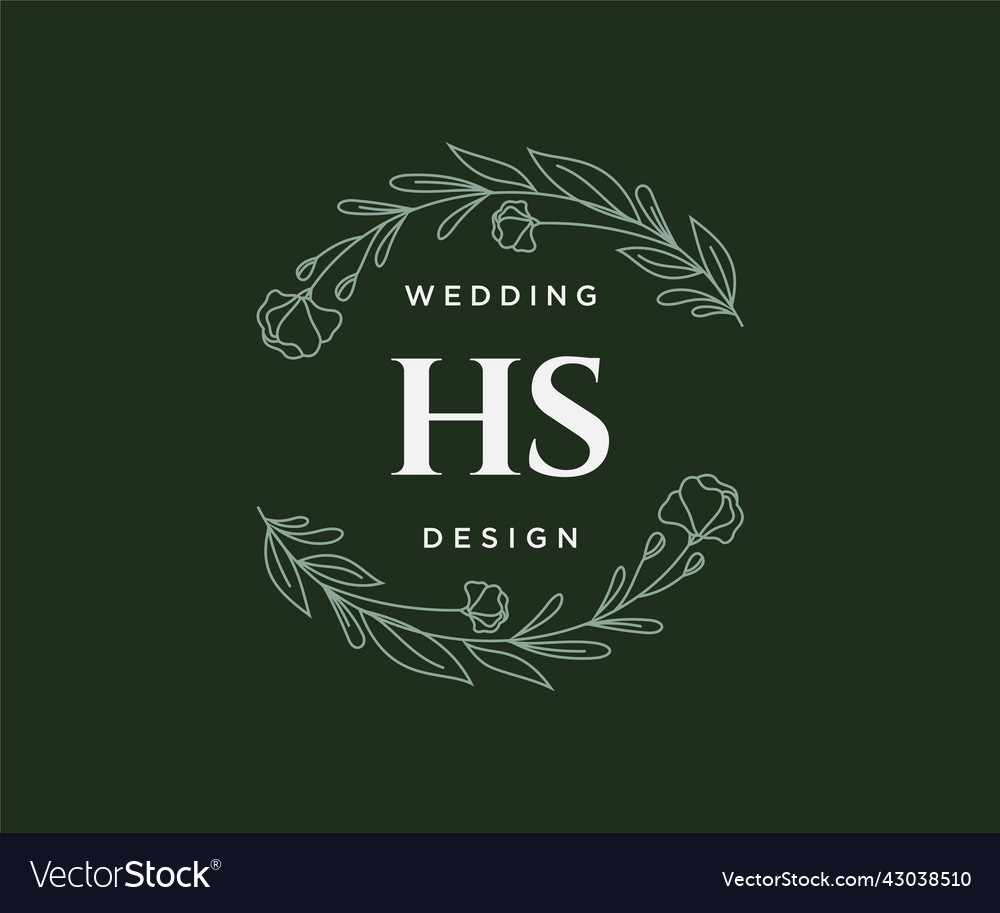 Hs initials letter wedding monogram logos Vector Image Hs initials letter wedding monogram logos Vector Image