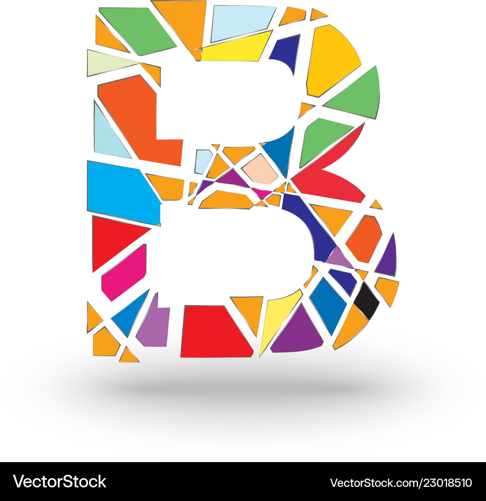 Initials letter b full of colors Royalty Free Vector Image