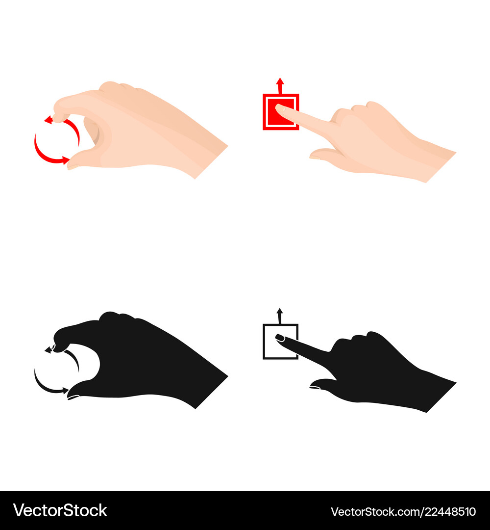 Isolated object of touchscreen and hand sign set Vector Image
