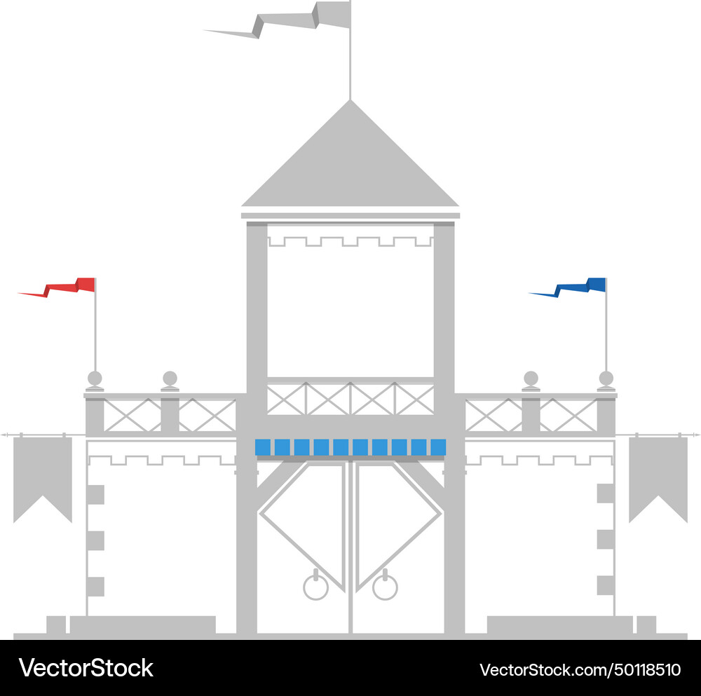 Medieval castle icon fortress tower logo Vector Image