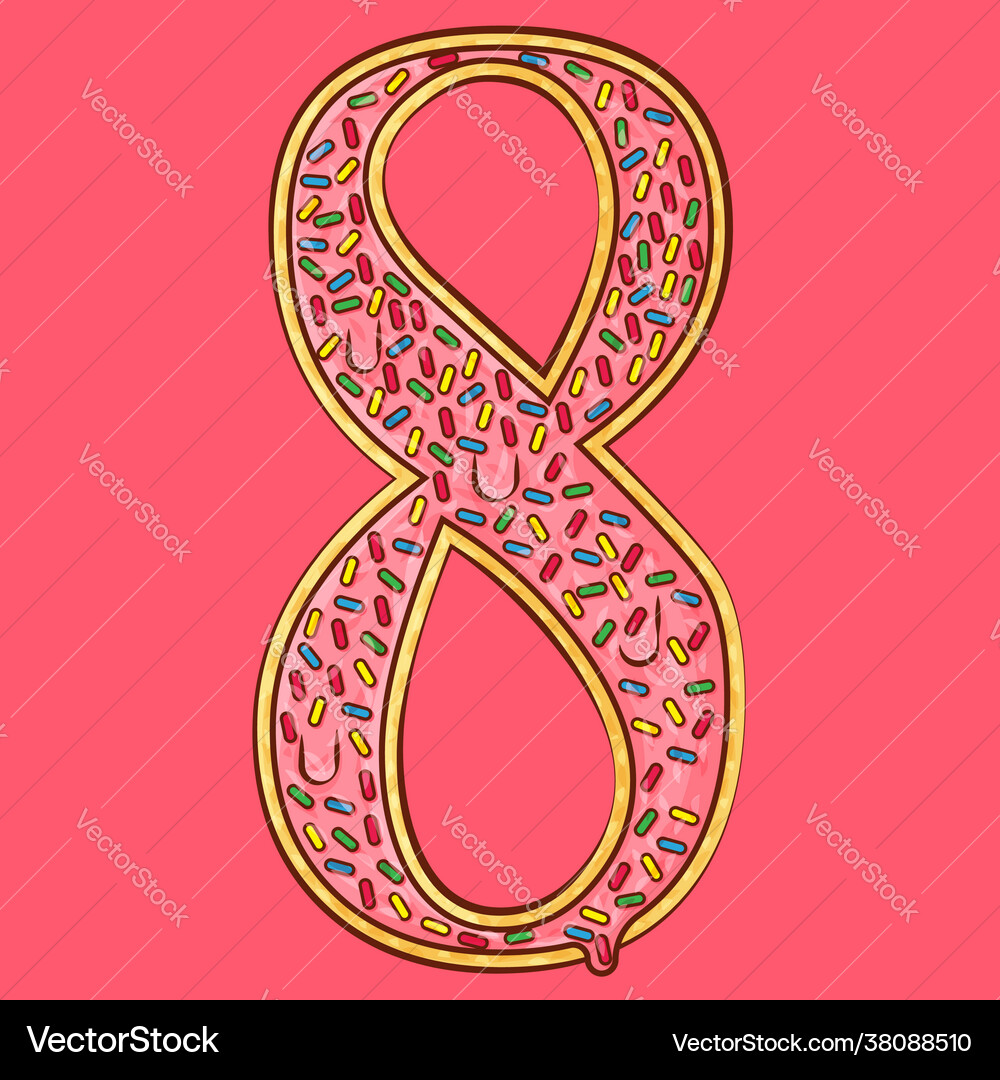 Number 8 donut shape Royalty Free Vector Image
