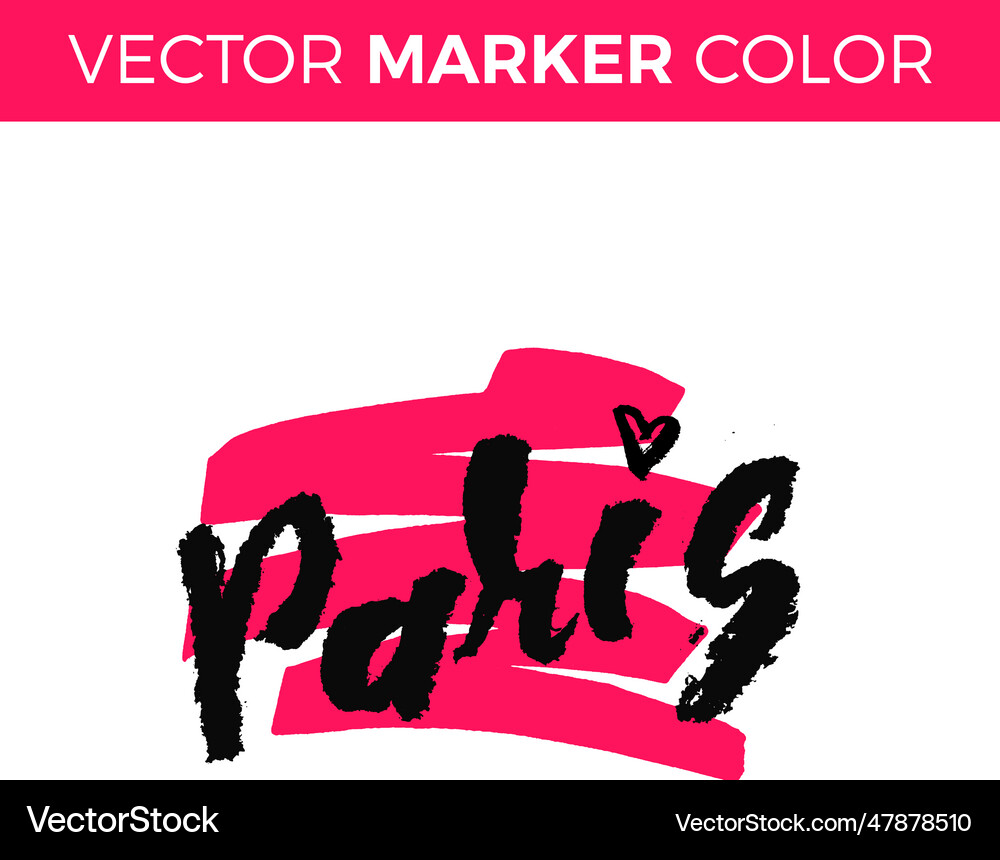 Paris the hand drawn letters lettering Royalty Free Vector